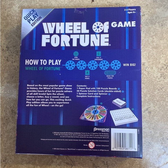 Pressman | Toys | New Wheel Of Fortune Board Game Pressman | Poshmark